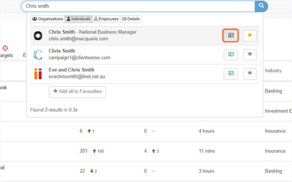 How to view the level of Engagement your firm is having with Key Individuals and Companies