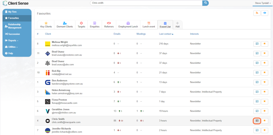 How to view the level of Engagement your firm is having with Key ...