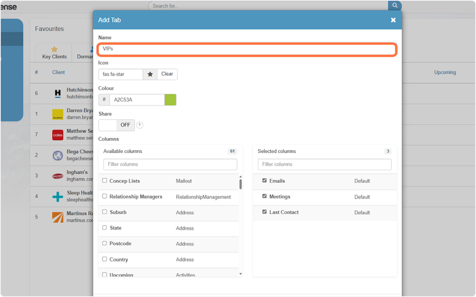How to view the level of Engagement your firm is having with Key Individuals and Companies